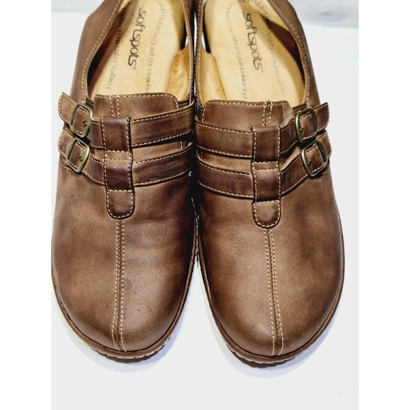Softspots | Shoes | Softspots Womens Comfort Brown Suede Leather Mules ...